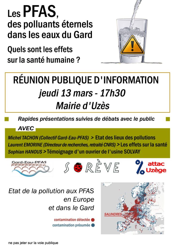 Réunion publique sur la pollution du Gard aux PFAS, - SOREVE